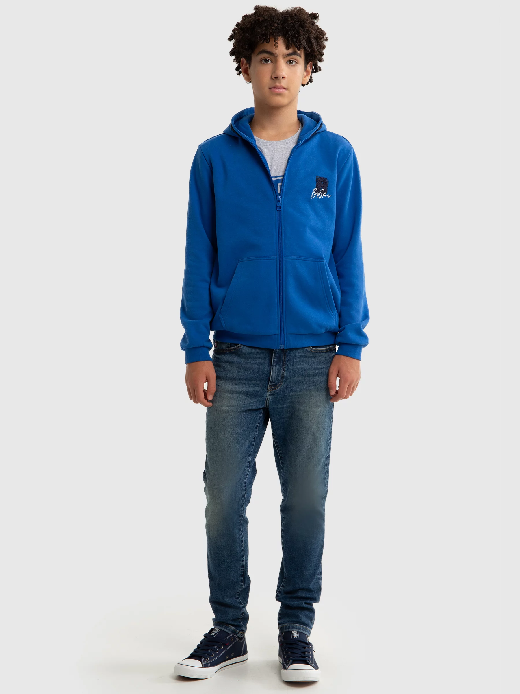 Niebieskie jeansy chłopięce skinny Eric 384 | Bigstar.pl