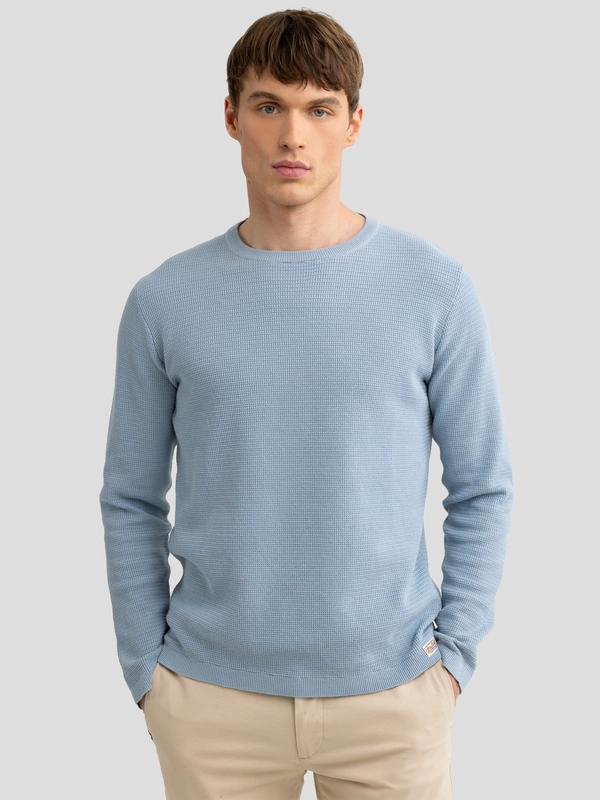 Sweter męski bawełniany błękitny Neilon 400 - Kolor: Niebieski - 139.99